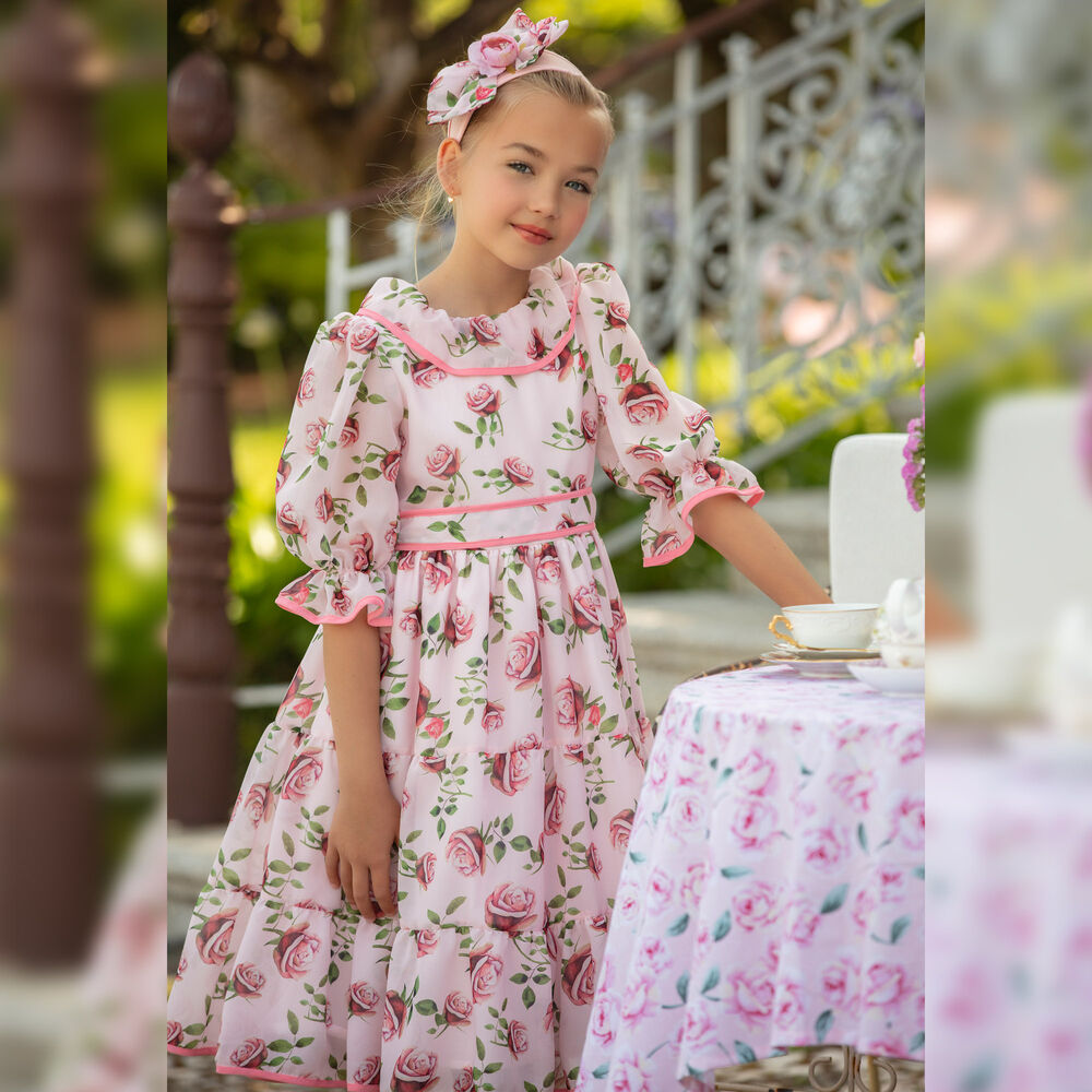 Patachou Girls Pink Floral Dress | Junior Couture UAE