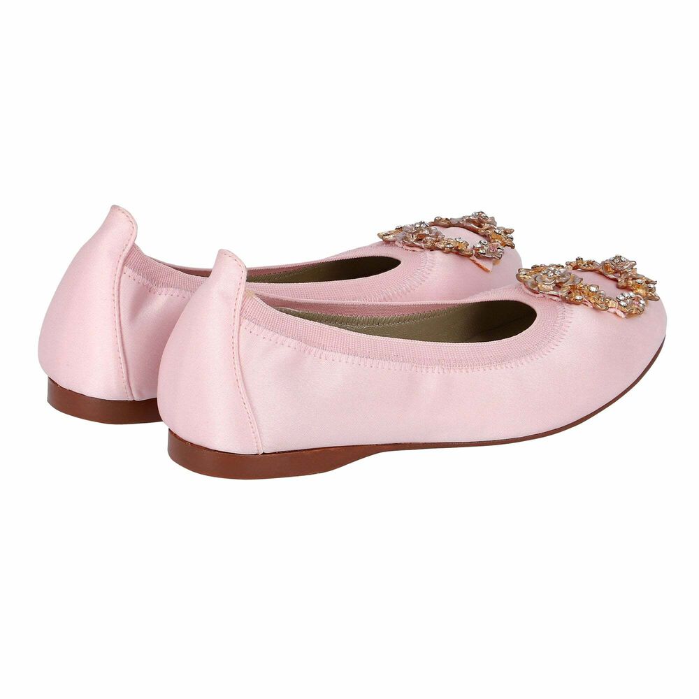 David Charles Girls Pink Satin Shoes | Junior Couture UAE