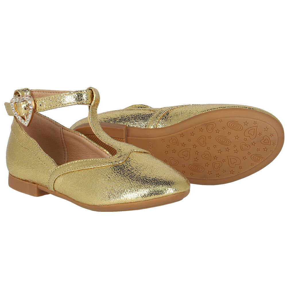 Angel's Face Girls Gold Shoes | Junior Couture UAE