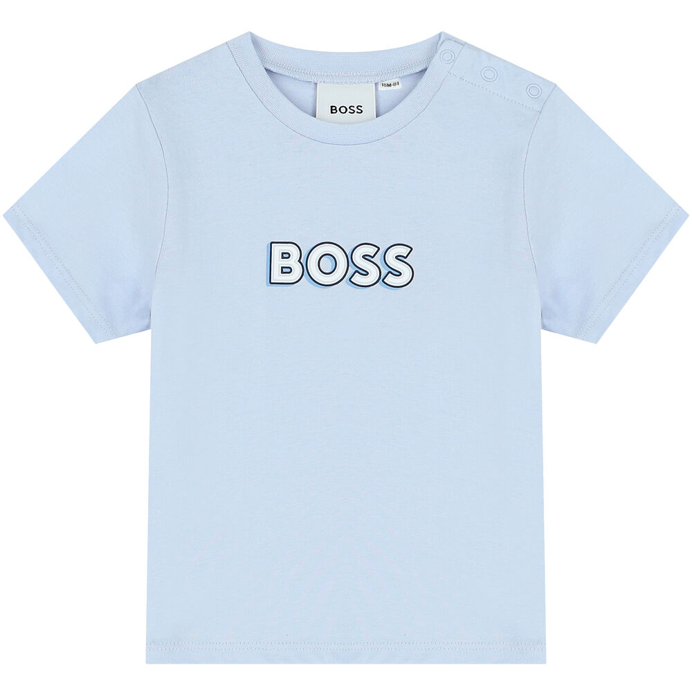 BOSS Baby Boys Blue Logo T-Shirt | Junior Couture UAE
