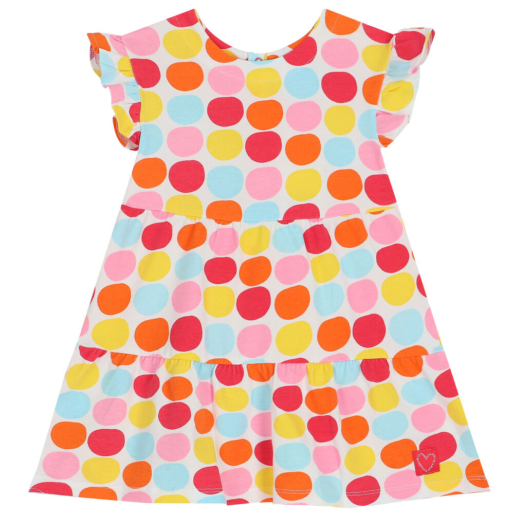 Agatha Ruiz De La Prada Girls White Polka Dot Dress | Junior Couture UAE
