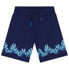 HUGO Boys Navy Blue Flame Shorts | Junior Couture UAE