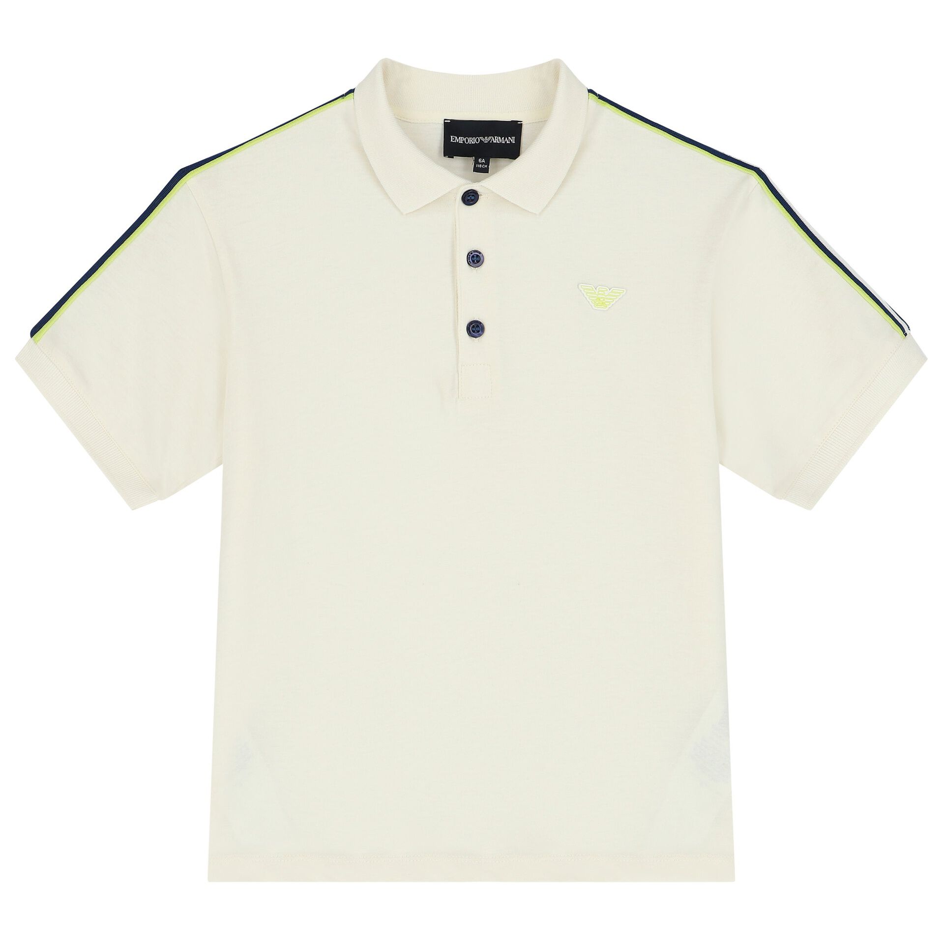 Emporio Armani Boys Ivory Logo Polo Shirt Junior Couture UAE