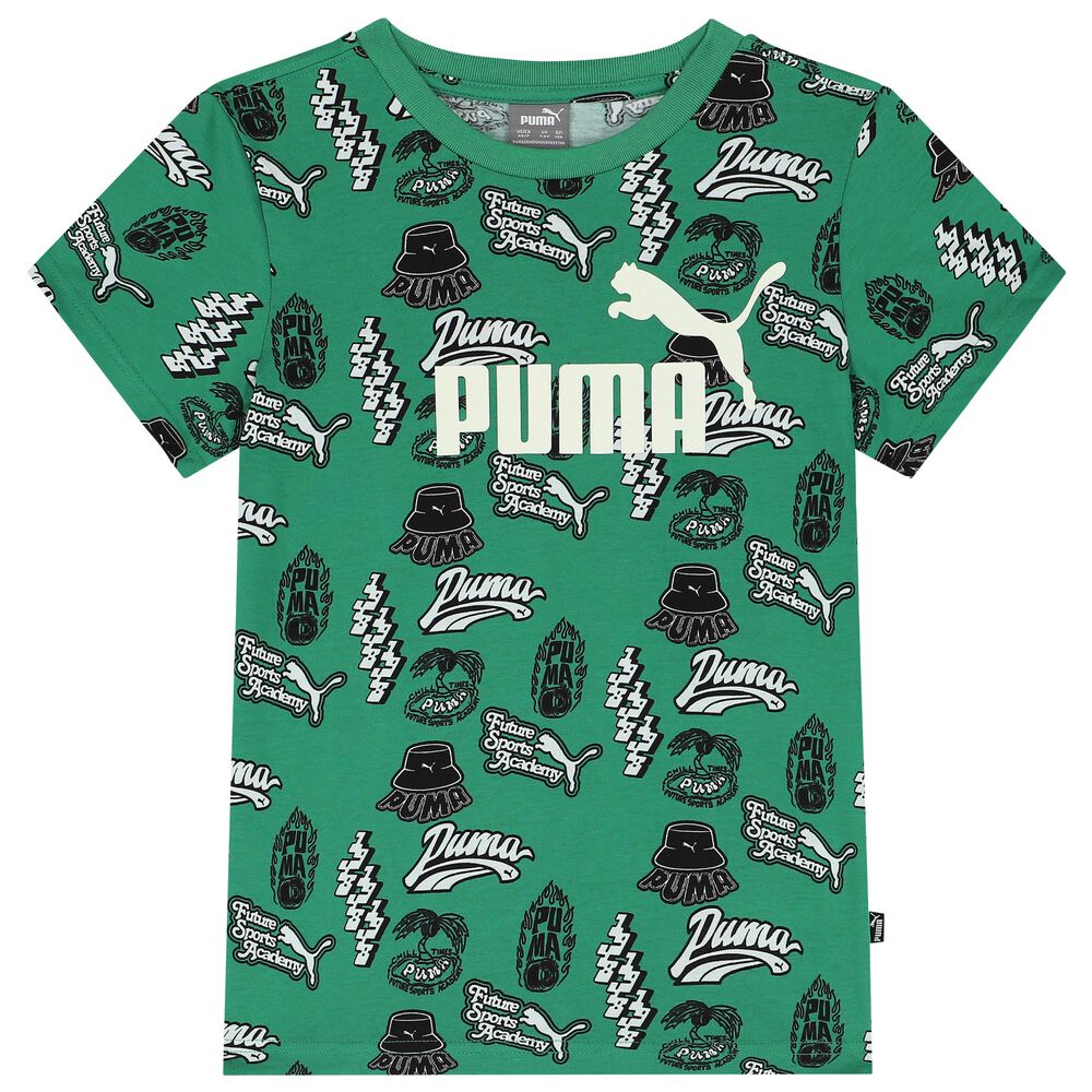 Puma Boys Green Logo T-Shirt | Junior Couture UAE