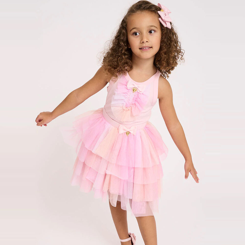 Angel's Face Girls Pink Tulle Ruffle Top | Junior Couture UAE