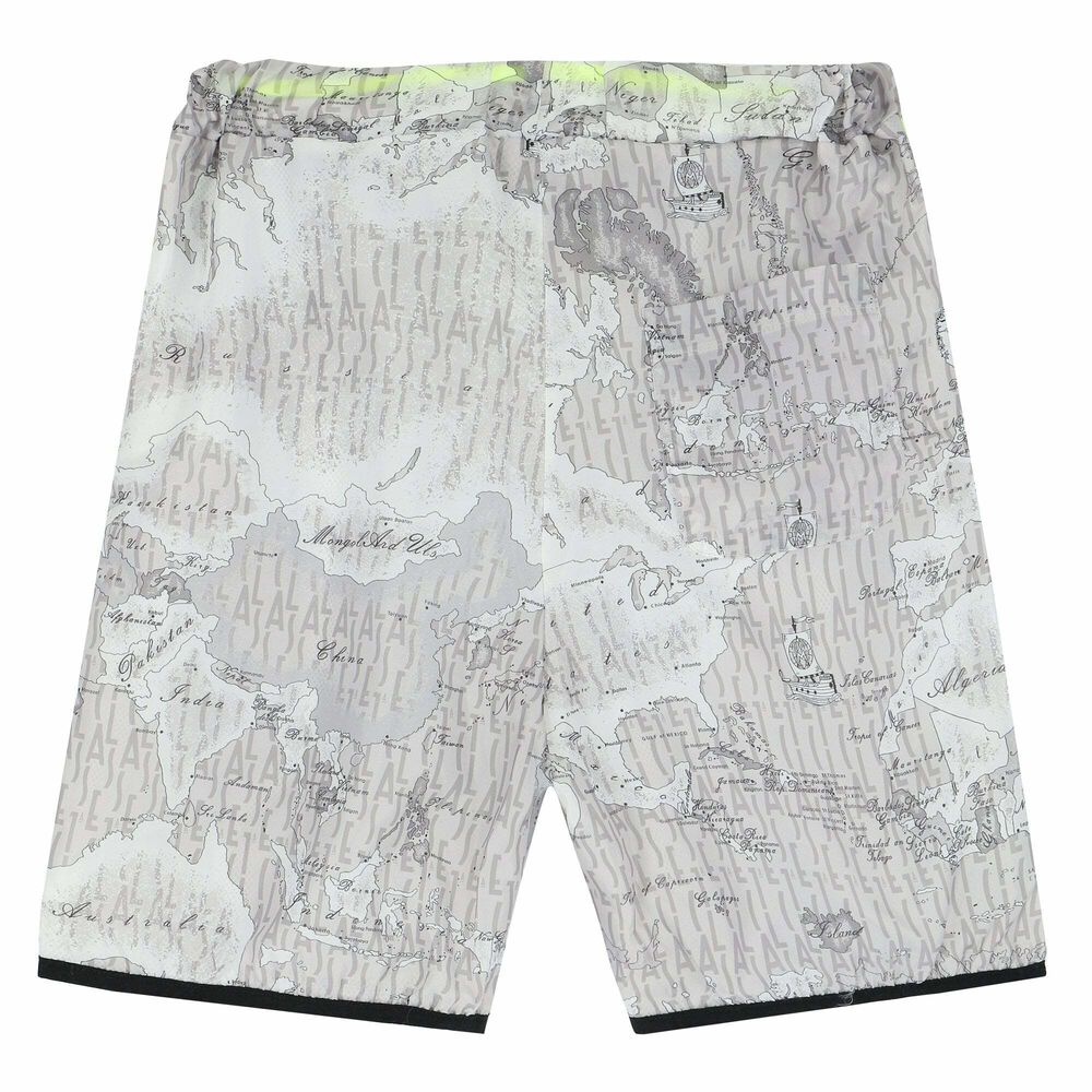 Alviero Martini Boys Grey Geo Map Shorts | Junior Couture UAE