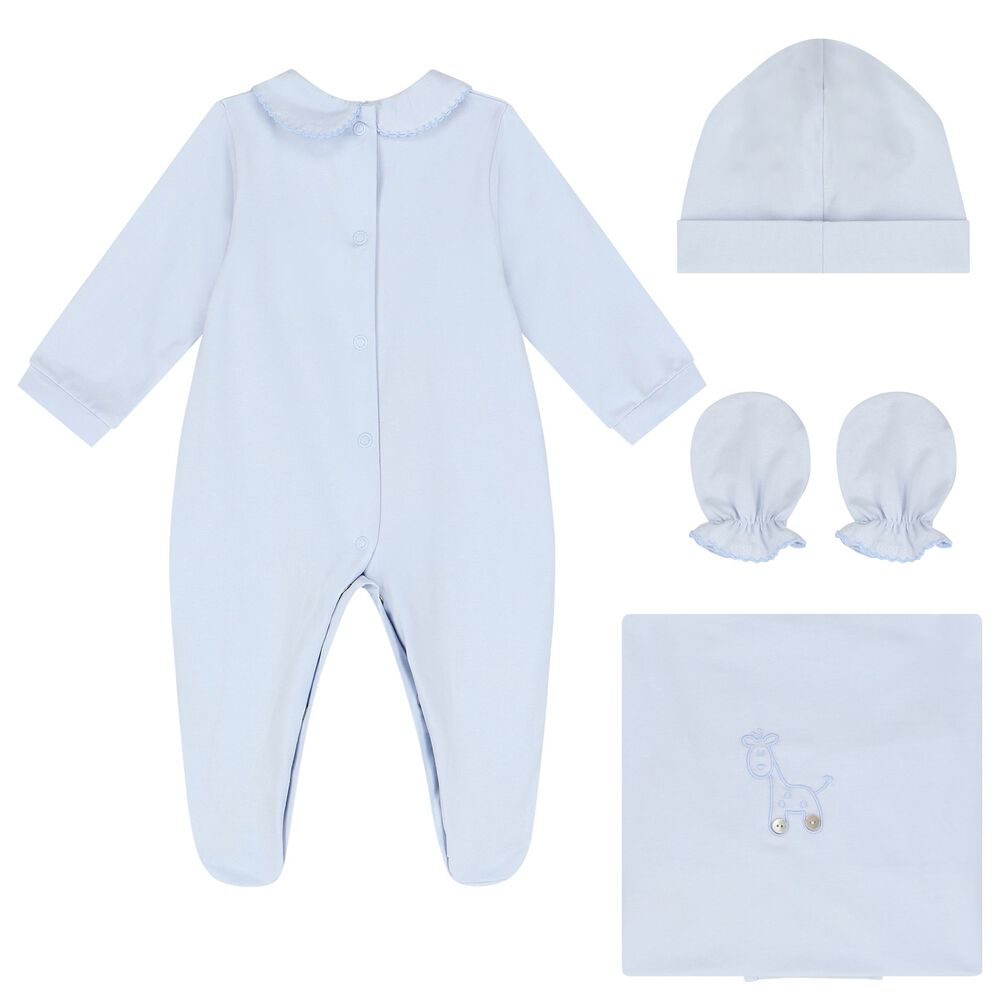 Deolinda Baby Boys Blue Giraffe Babygrow Gift Set | Junior Couture UAE