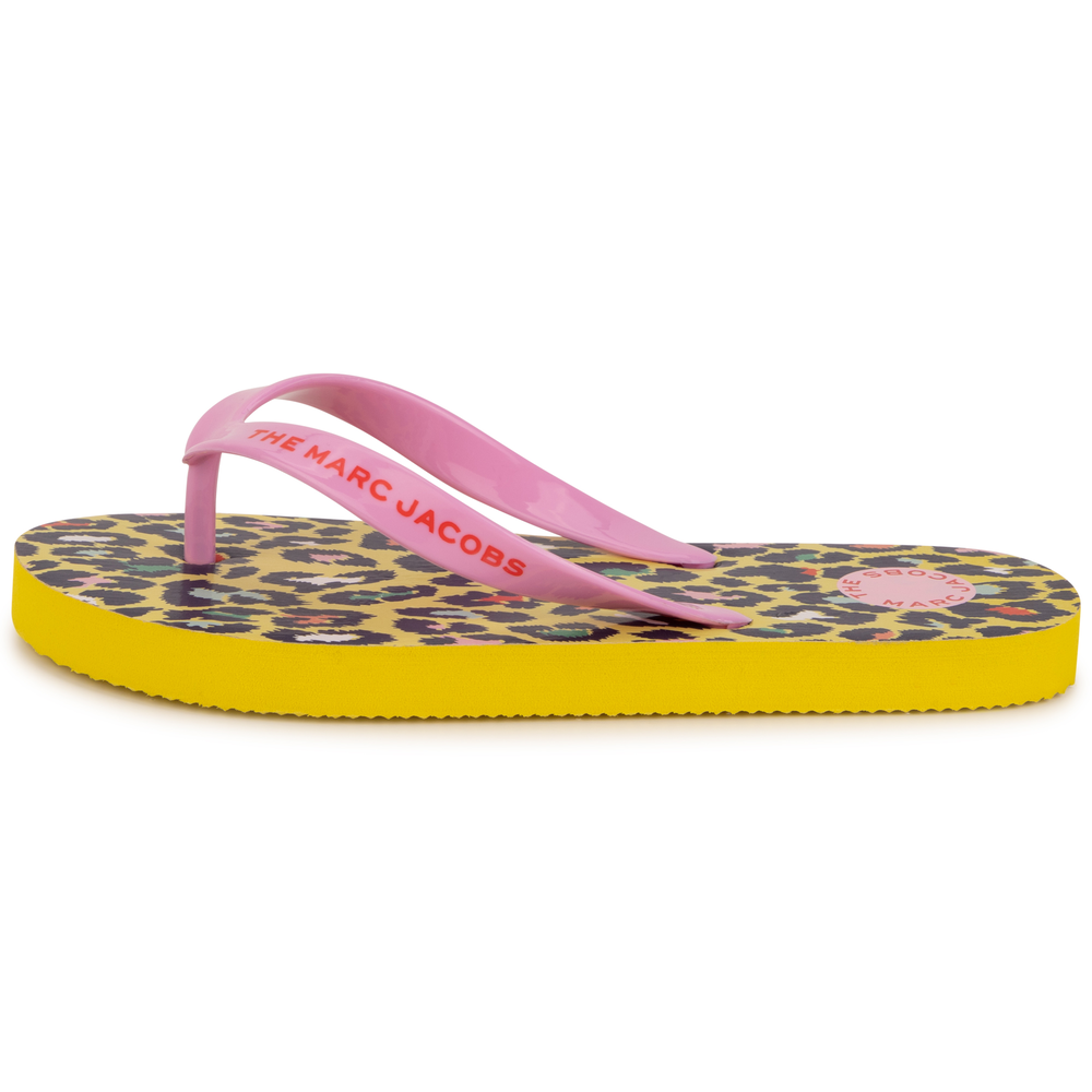 MARC JACOBS Girls Pink & Yellow Cheetah Flip Flops | Junior Couture UAE