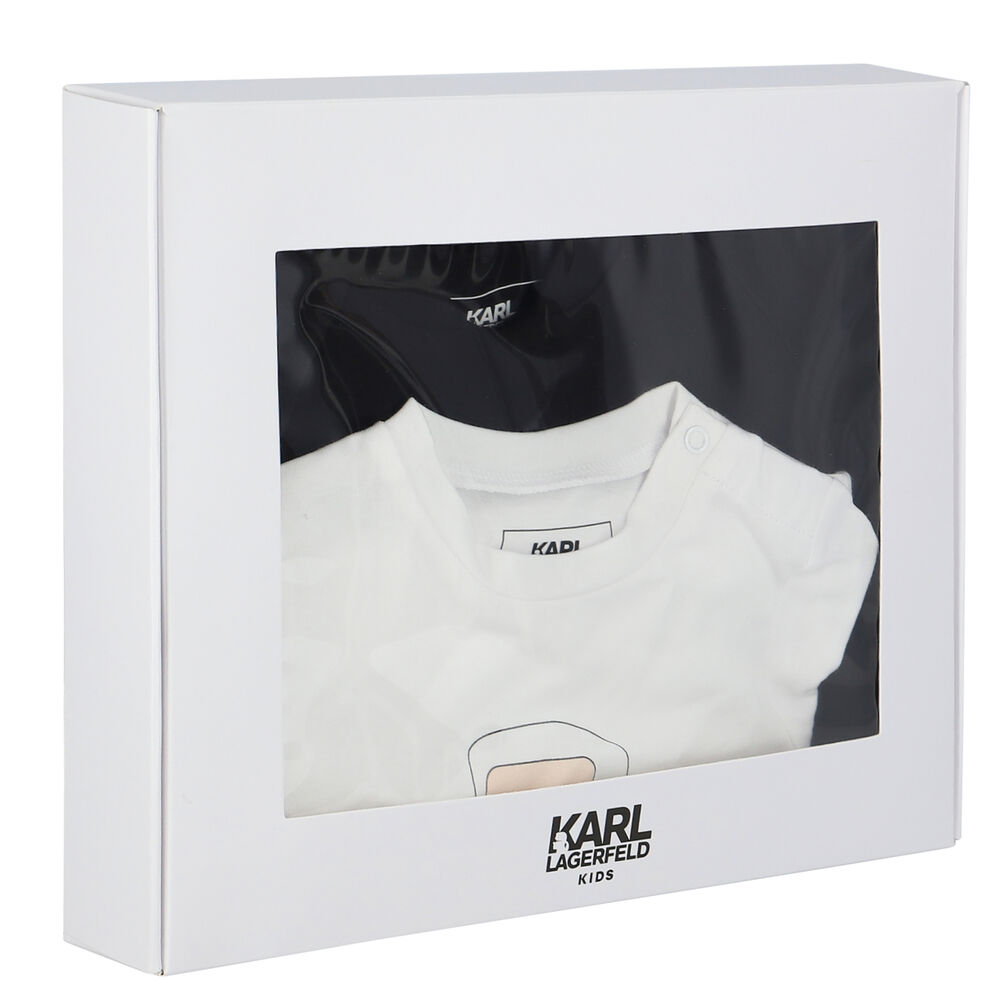 KARL LAGERFELD Younger Boys Black & White Logo 3-Piece Tracksuit ...