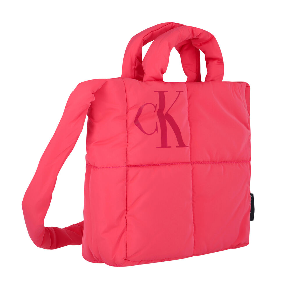 Calvin Klein Girls Pink Logo Puffer Crossbody Bag | Junior Couture UAE