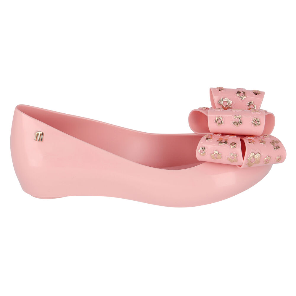 Mini Melissa Girls Pink Bow Jelly Shoes | Junior Couture UAE