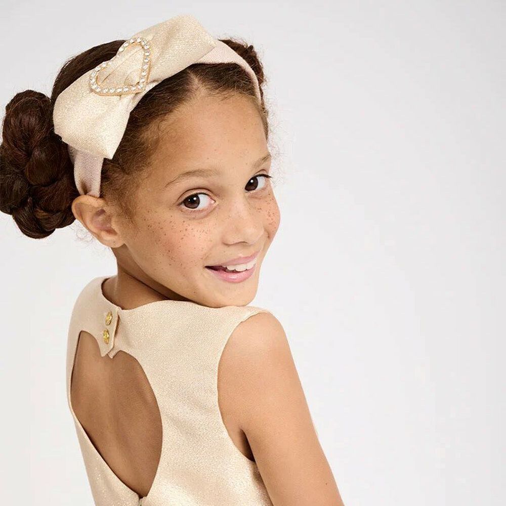 Angel's Face Girls Gold Glitter Headband | Junior Couture UAE