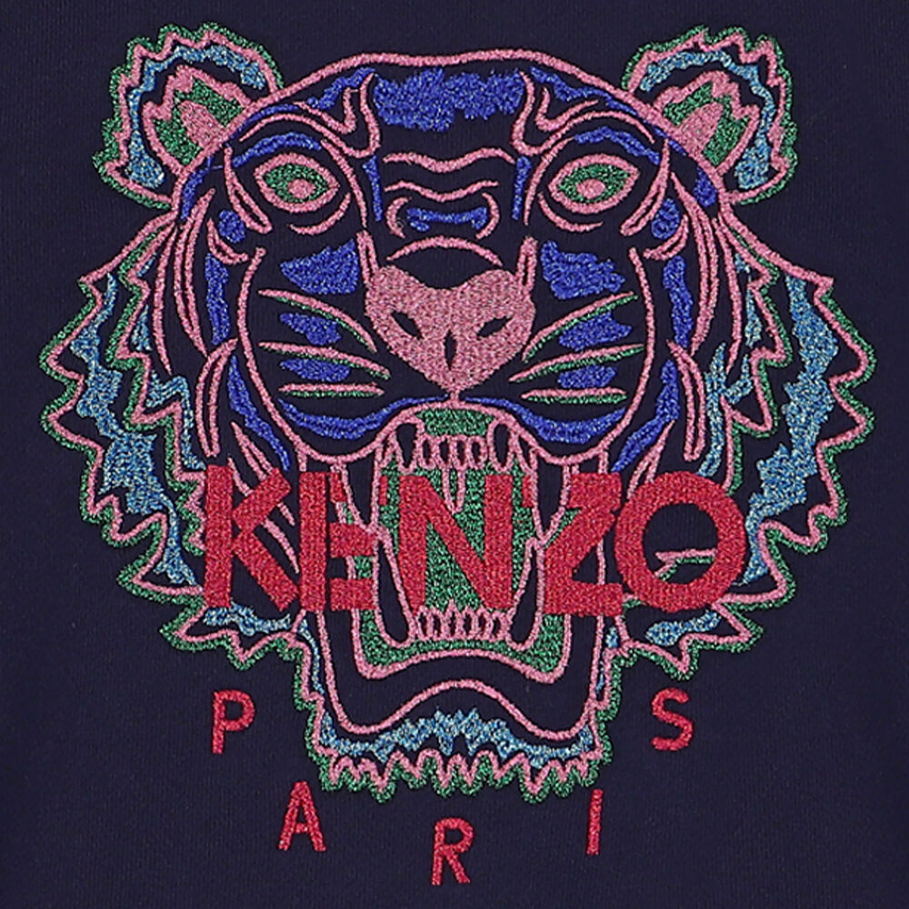 KENZO KIDS Girls Navy Tiger Logo Sweatshirt | Junior Couture UAE