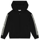 MARC JACOBS Black Logo Hooded Zip Up Top | Junior Couture UAE