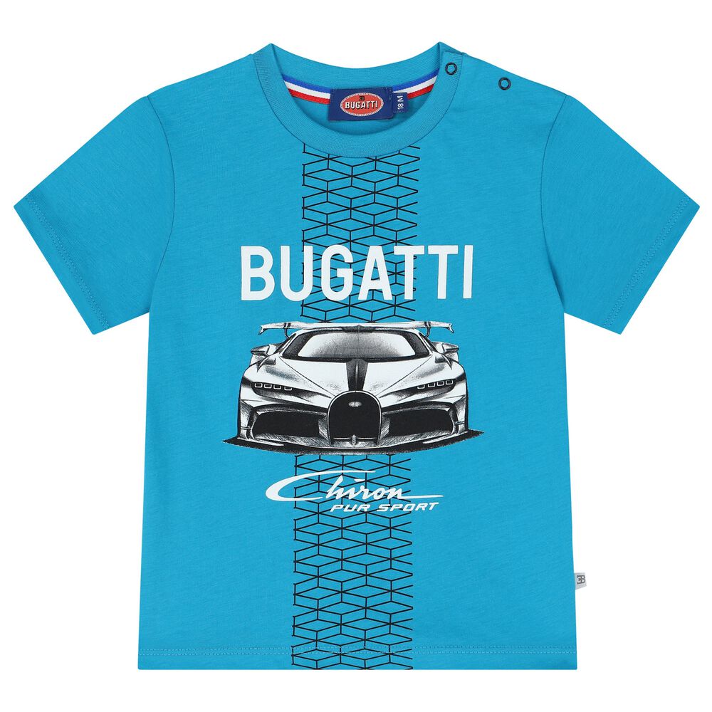 Bugatti Junior Younger Boys Blue Logo T-Shirt | Junior Couture UAE