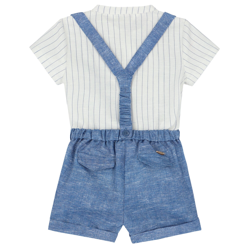 Mayoral Baby Boys White & Blue Shorts Set | Junior Couture UAE