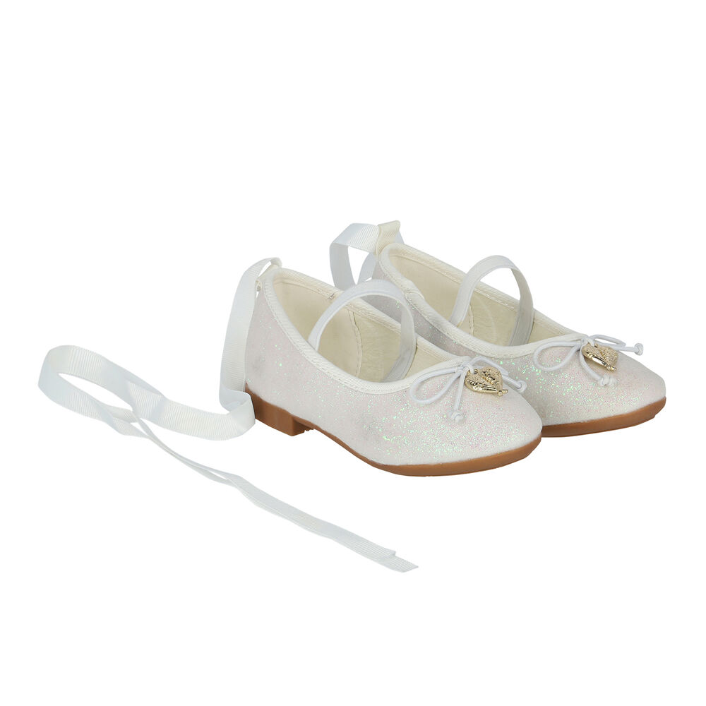 Angel's Face Younger Girls White Glitter Shoes | Junior Couture UAE