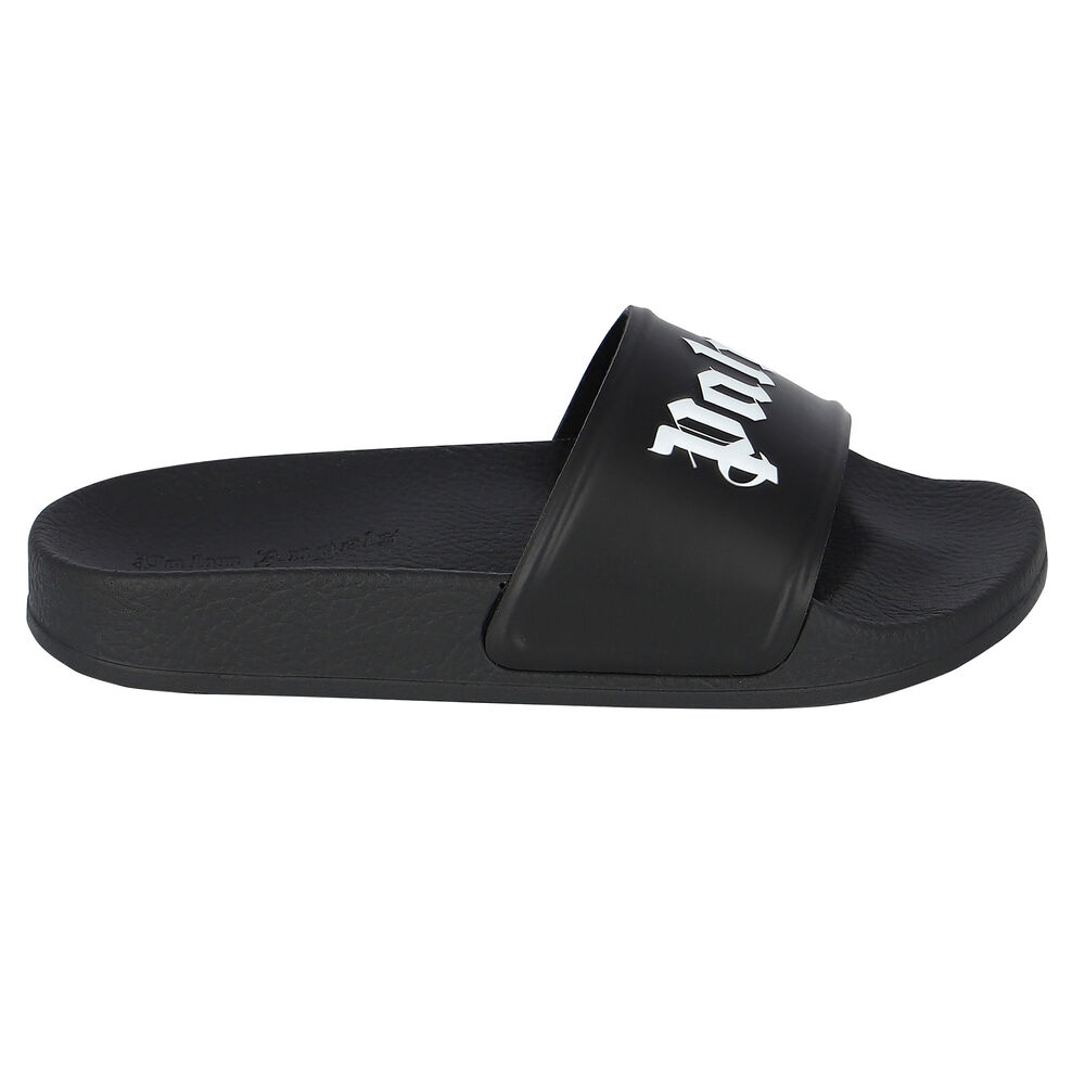 Palm Angels Black Logo Sliders | Junior Couture UAE