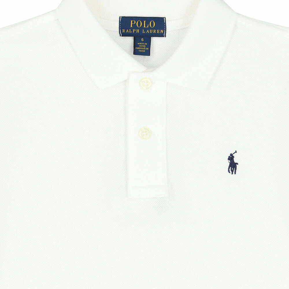 Ralph Lauren Boys White Logo Polo Shirt | Junior Couture UAE