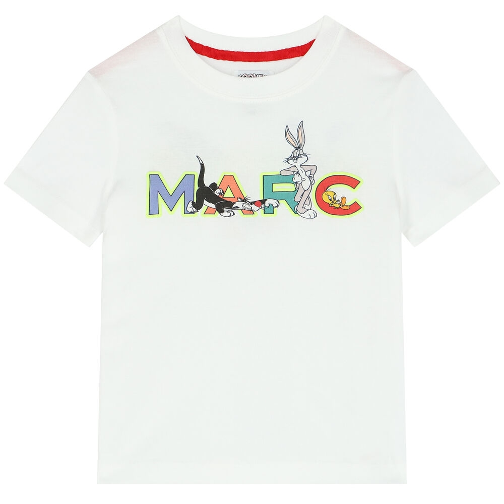 MARC JACOBS White Looney Tunes Logo T-Shirt | Junior Couture UAE