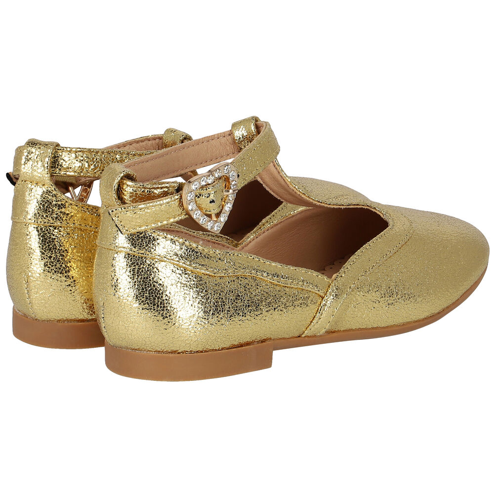 Angel's Face Girls Gold Shoes | Junior Couture UAE