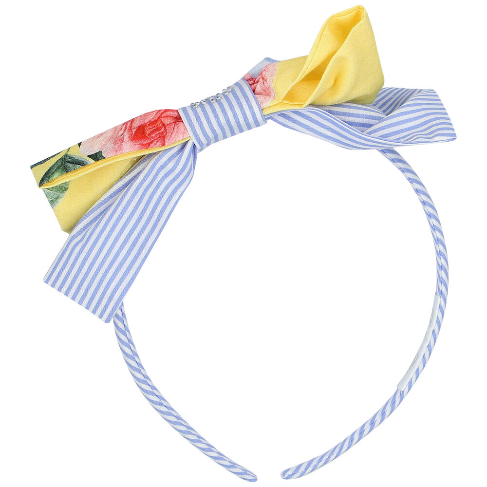 Balloon Chic Girls Blue & White Striped Headband | Junior Couture UAE
