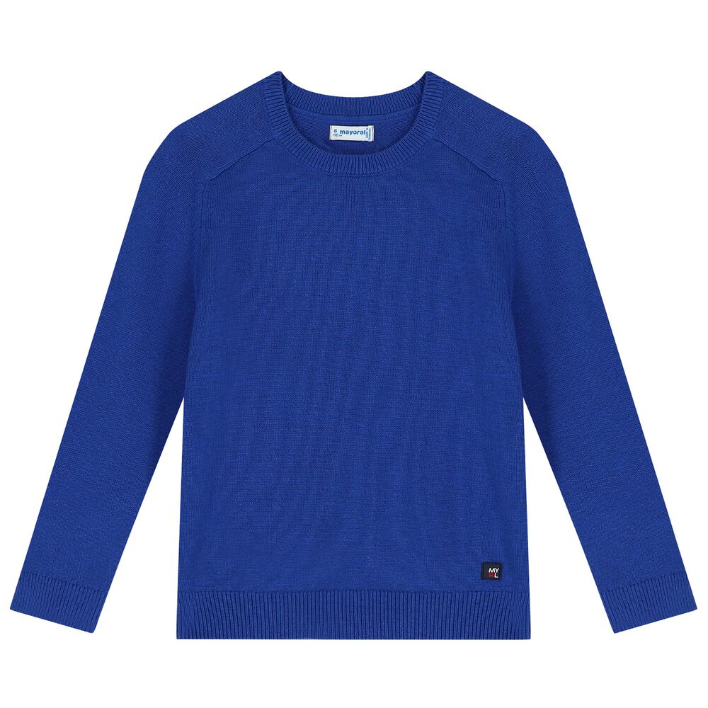 Mayoral Boys Blue Knitted Jumper | Junior Couture UAE