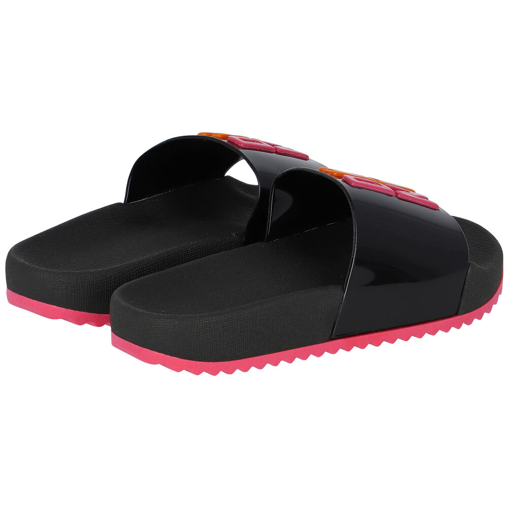 DKNY Girls Black Logo Sliders | Junior Couture UAE