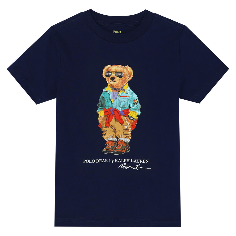 Ralph Lauren Boys Navy Bear Logo T-Shirt | Junior Couture UAE
