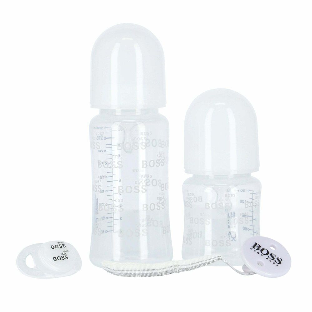 BOSS Baby White Bottles & Dummy Sets | Junior Couture UAE