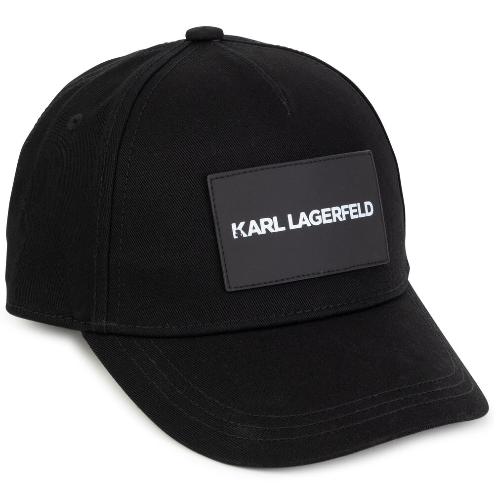 KARL LAGERFELD Boys Black Logo Cap | Junior Couture UAE