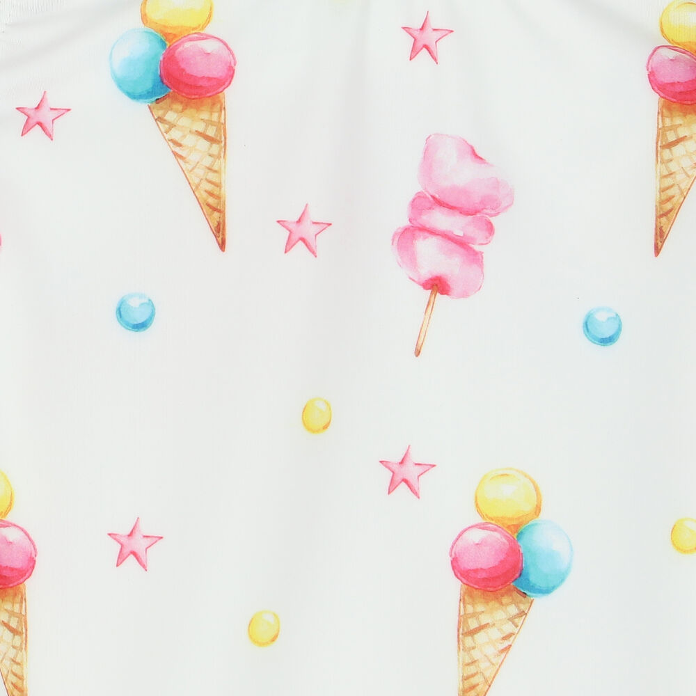 Meia Pata Girls White & Pink Ice Cream Swimsuit | Junior Couture UAE