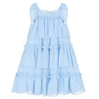 Patachou Girls Blue Chiffon Dress | Junior Couture UAE