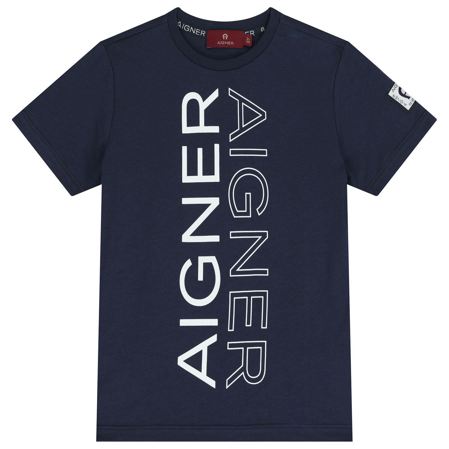 Aigner Boys Navy Blue Logo T-Shirt | Junior Couture UAE