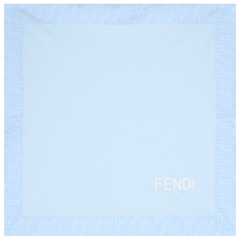 Fendi Baby Boys Blue Logo Blanket | Junior Couture UAE