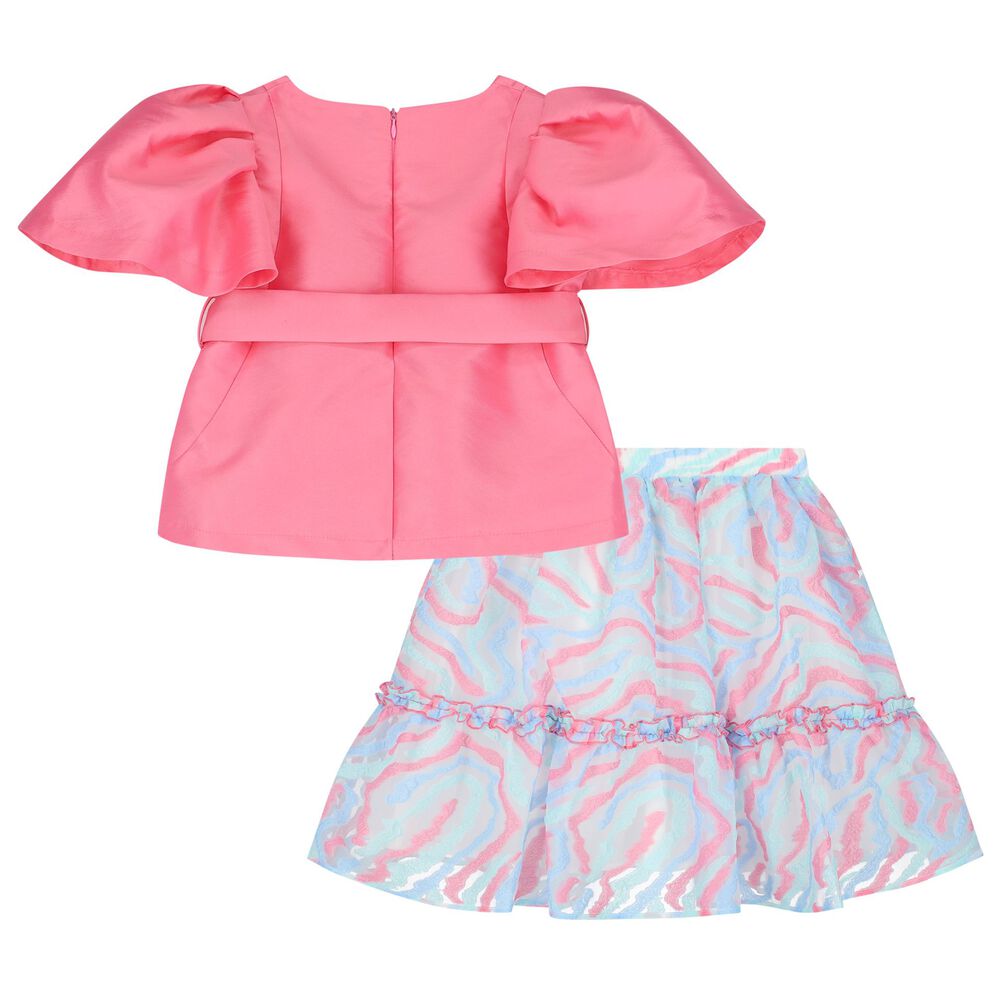 Mama Luma Girls Pink & Blue Skirt Set | Junior Couture UAE