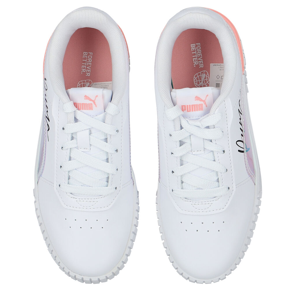 Puma Girls White Carina Trainers | Junior Couture UAE