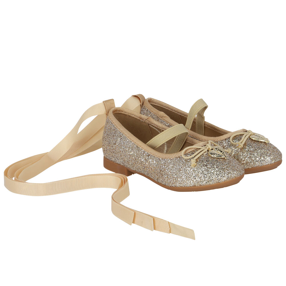 Angel's Face Girls Gold Glitter Shoes | Junior Couture UAE