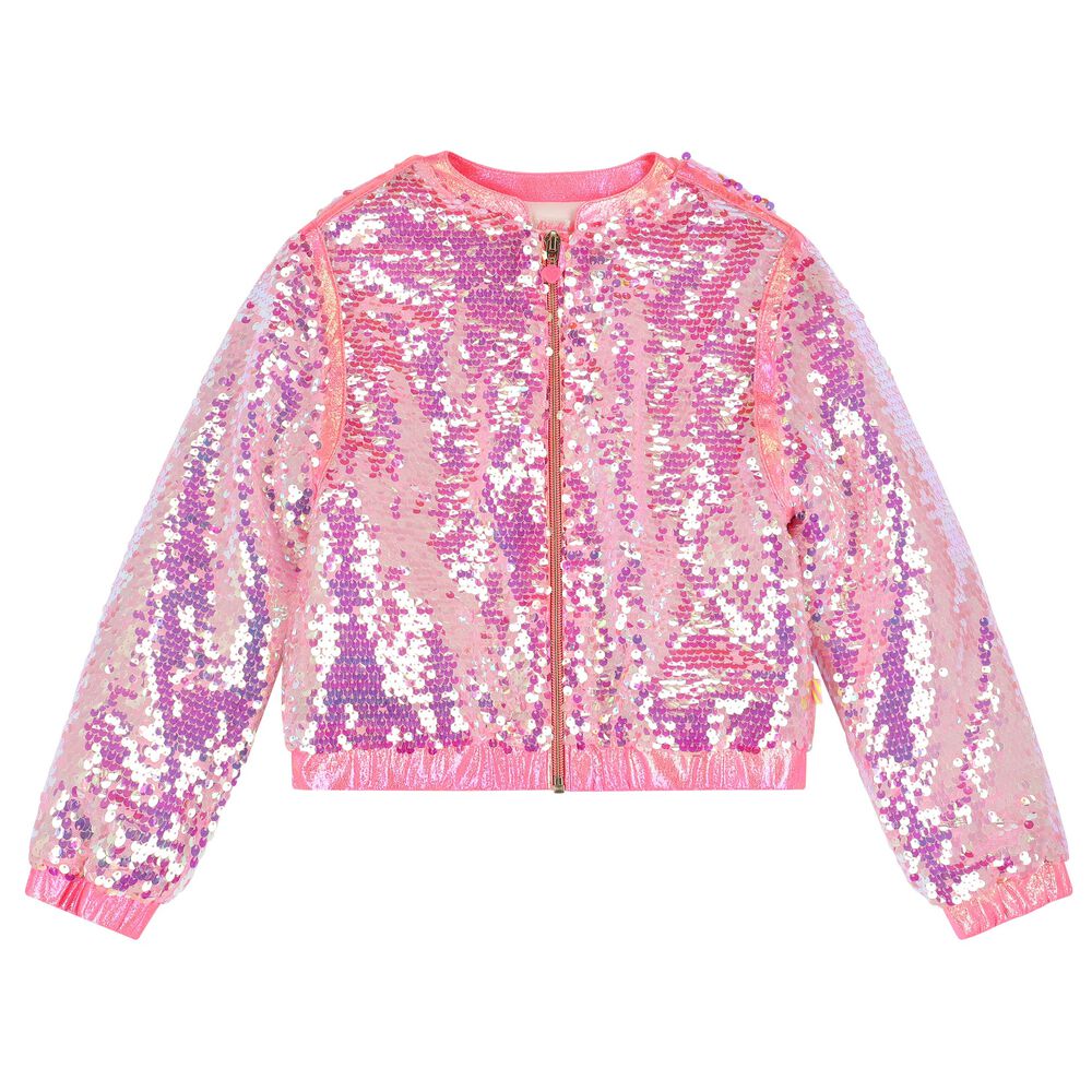 BILLIEBLUSH Girls Pink Sequin Jacket | Junior Couture UAE