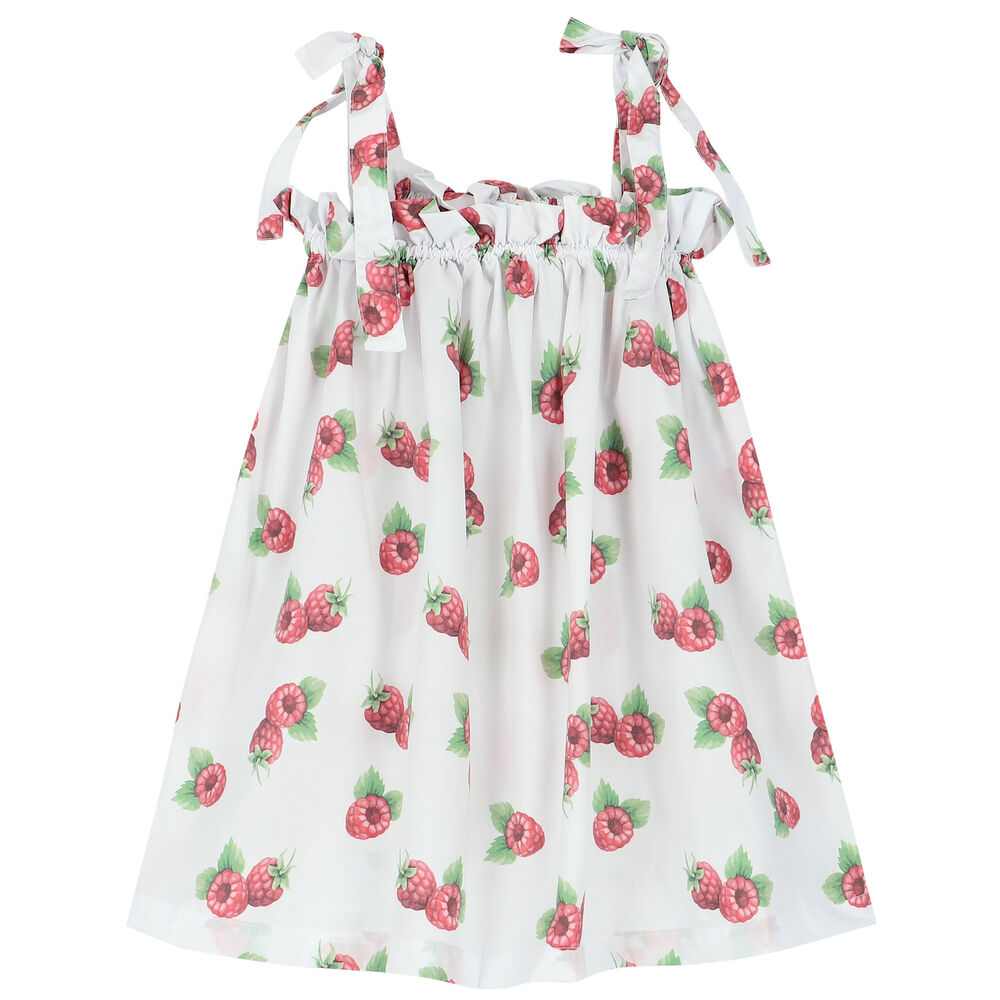 Meia Pata Girls White Raspberries Beach Dress | Junior Couture UAE