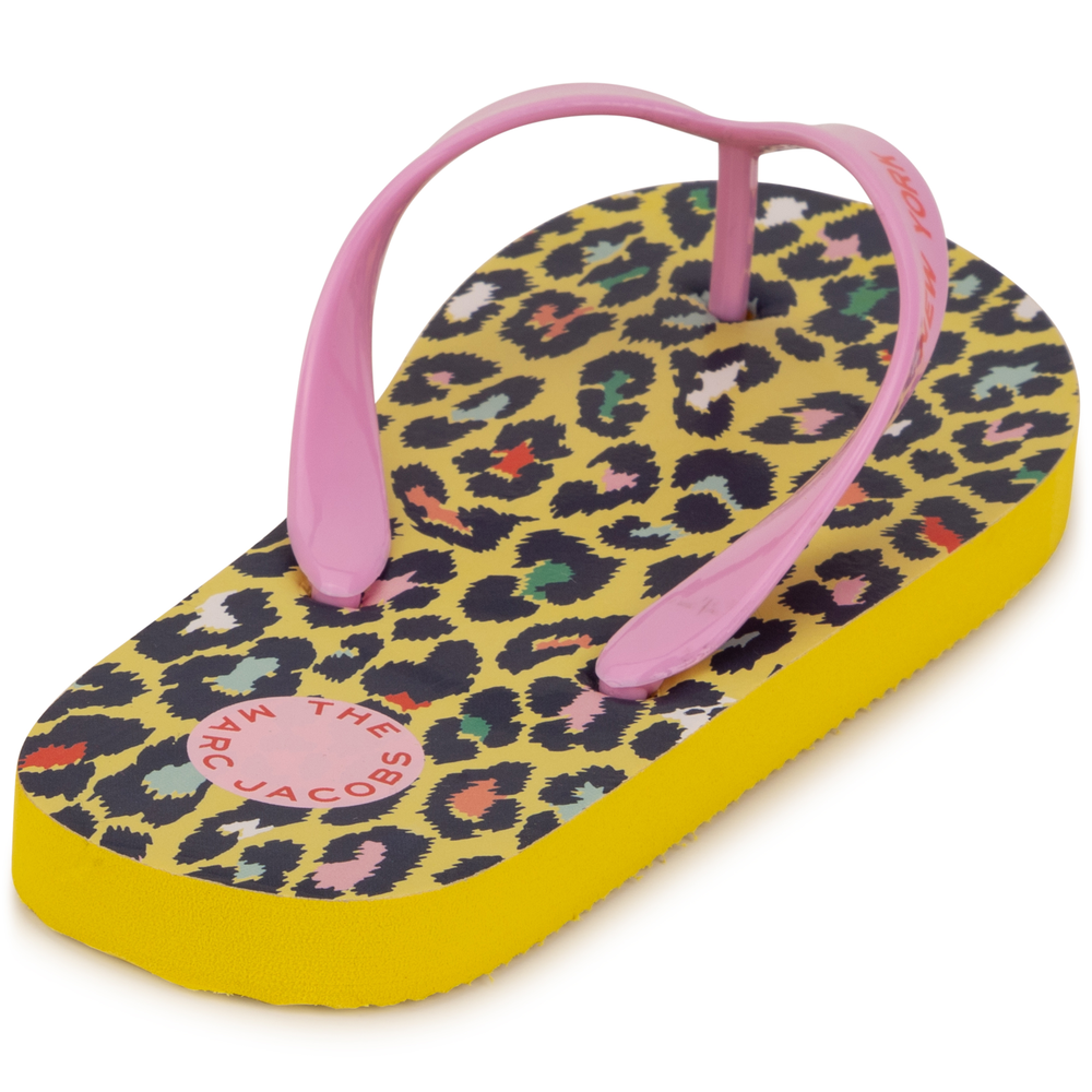 MARC JACOBS Girls Pink & Yellow Cheetah Flip Flops | Junior Couture UAE