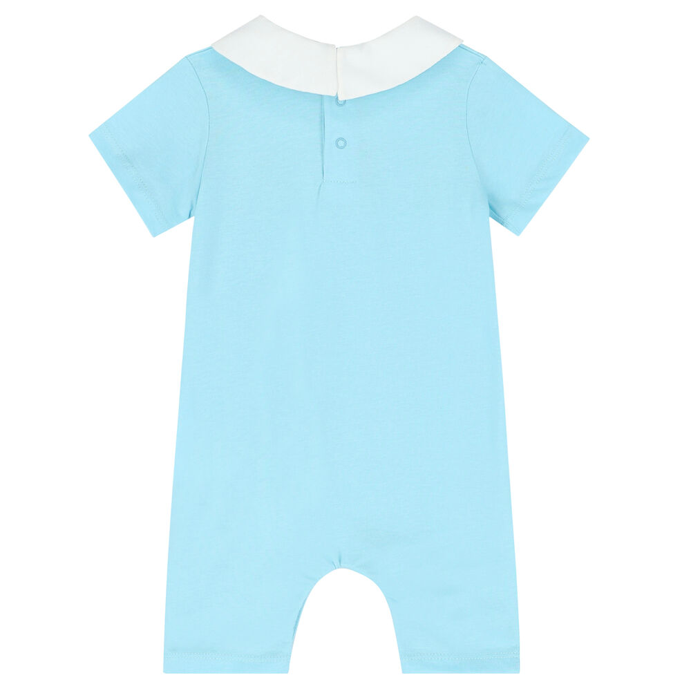 Moschino Blue Teddy Logo Romper | Junior Couture UAE