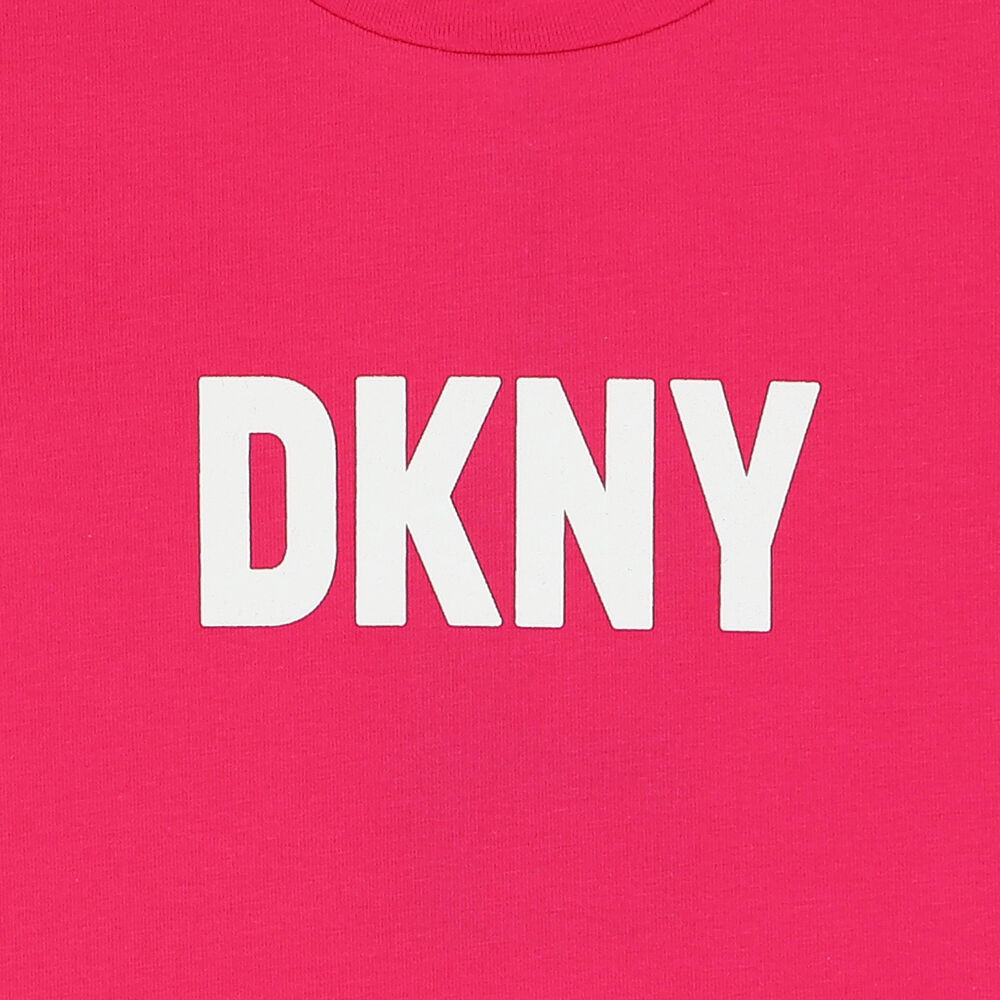DKNY Girls Pink Logo T-Shirt | Junior Couture UAE