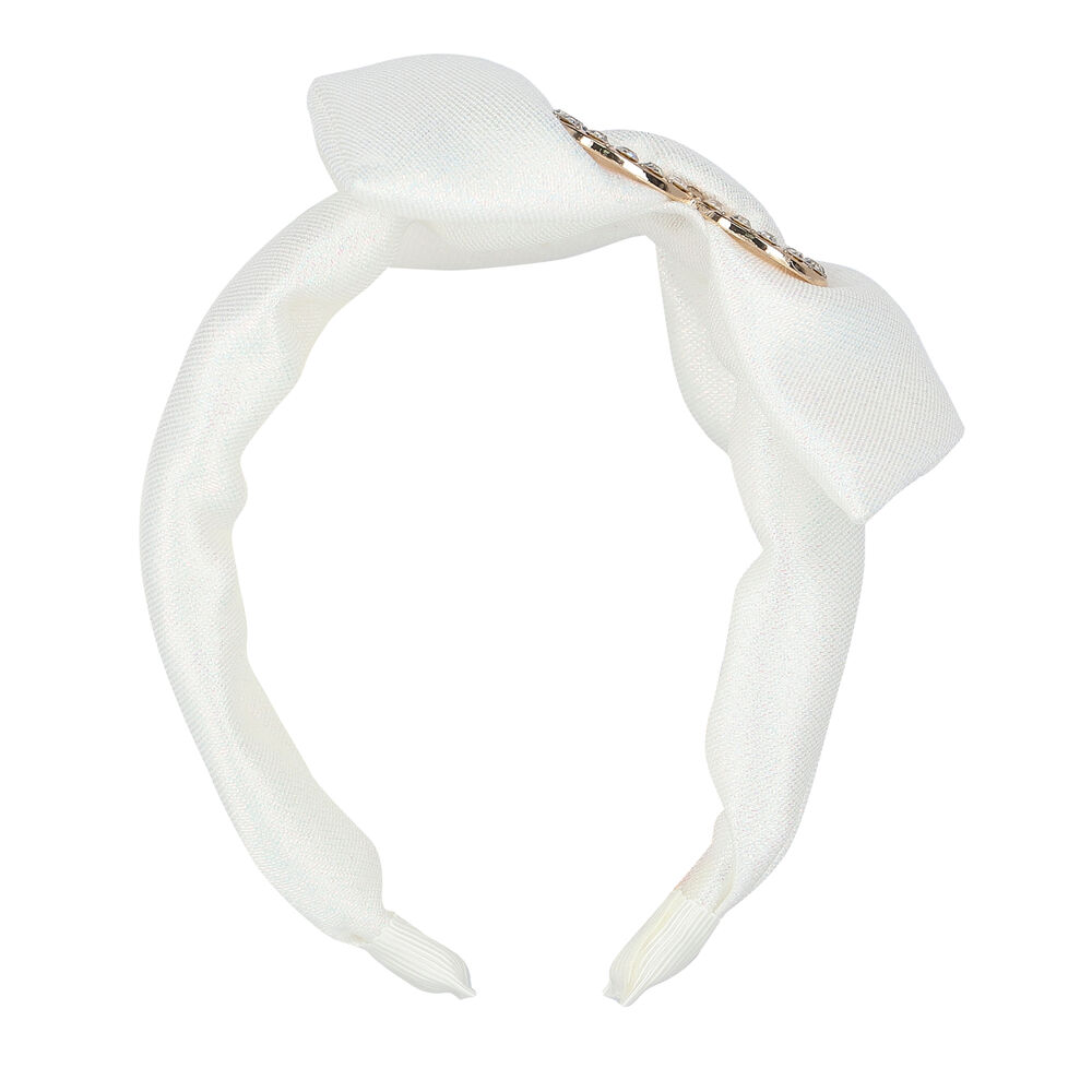 Angel's Face Girls White Glitter Headband | Junior Couture UAE