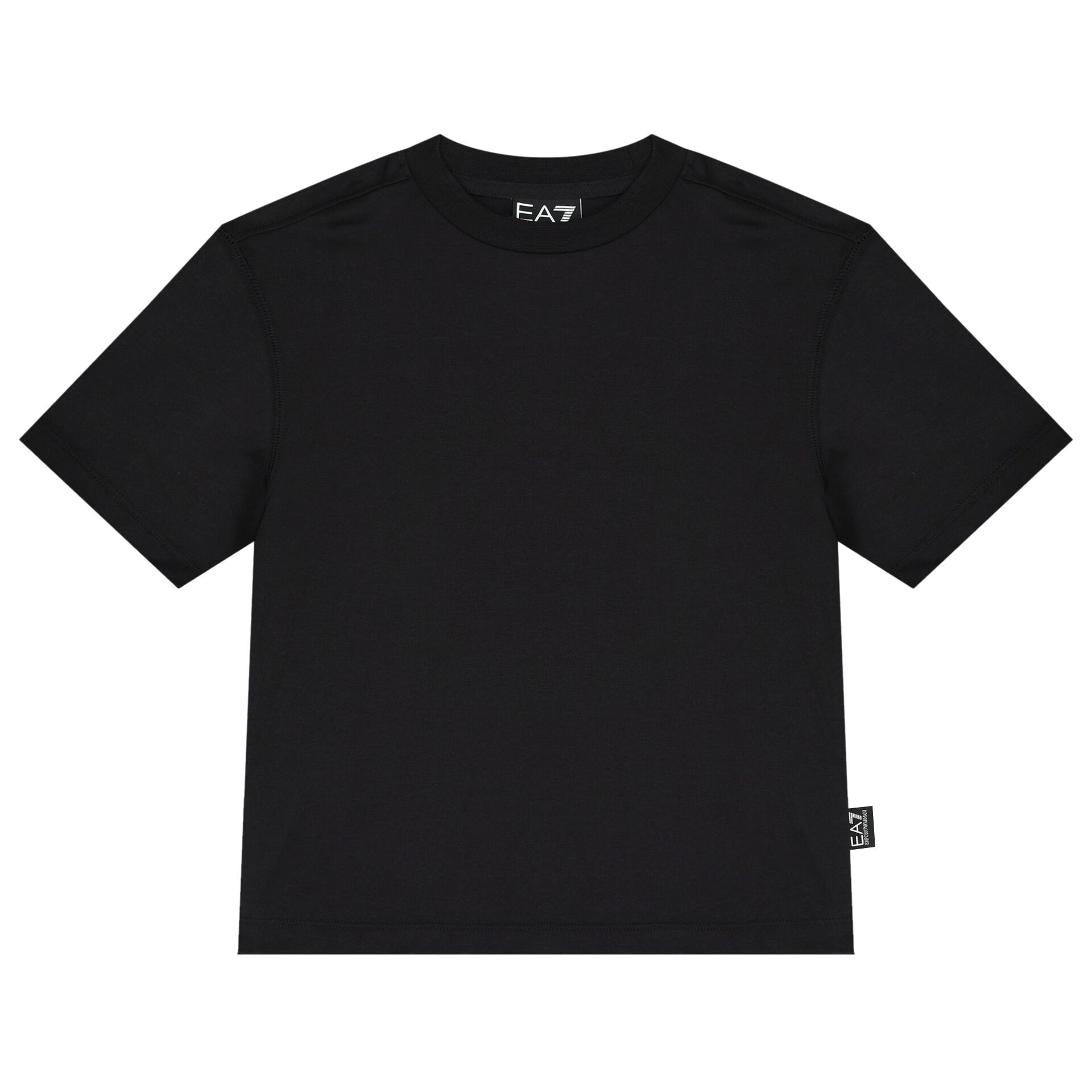 EA7 Emporio Armani Boys Black Logo T Shirt Junior Couture UAE