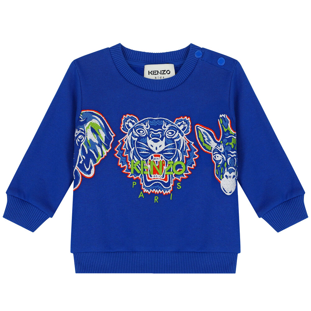 KENZO KIDS Younger Boys Blue Logo Tracksuit | Junior Couture UAE