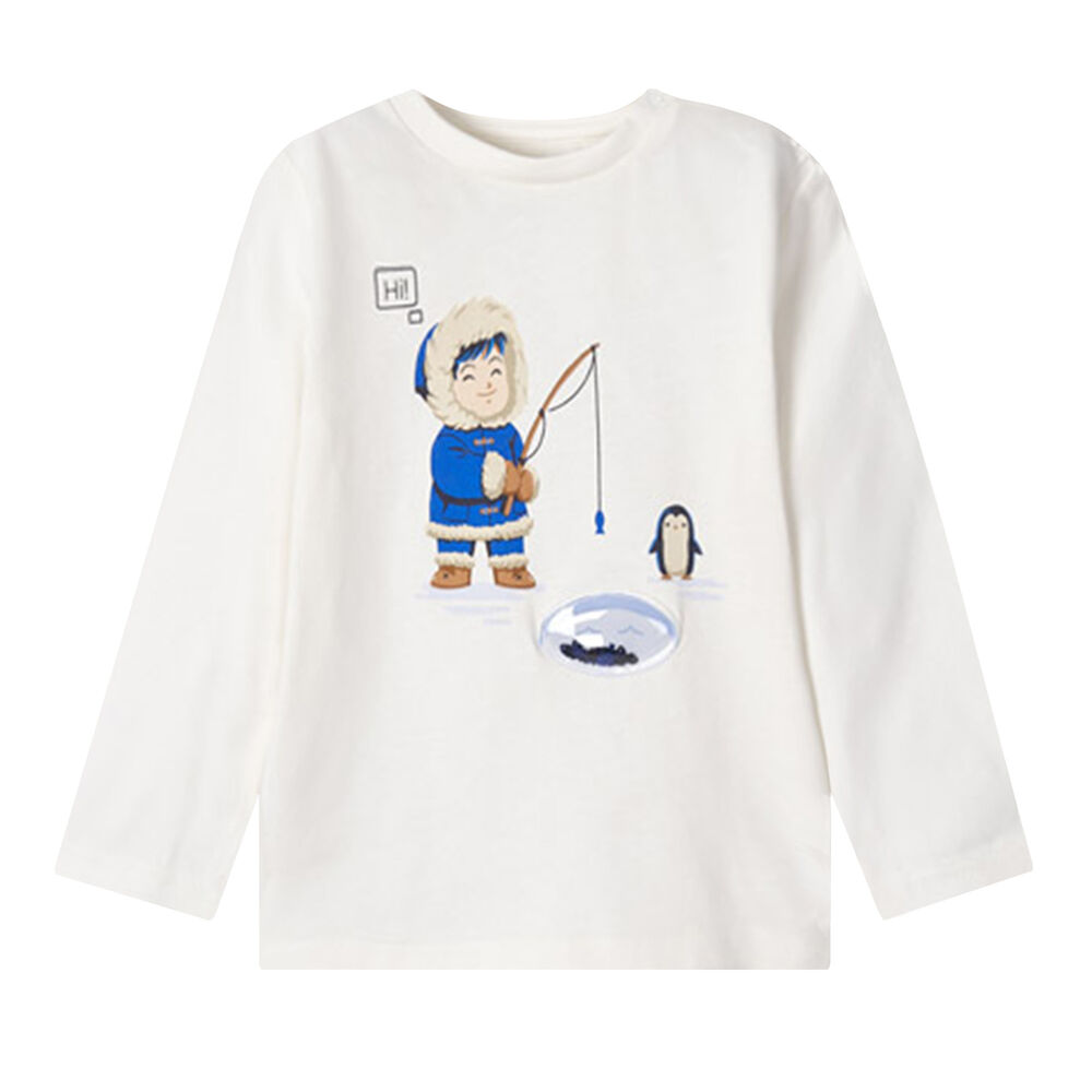 Mayoral Younger Boys Ivory Eskimo Long Sleeve Top | Junior Couture UAE