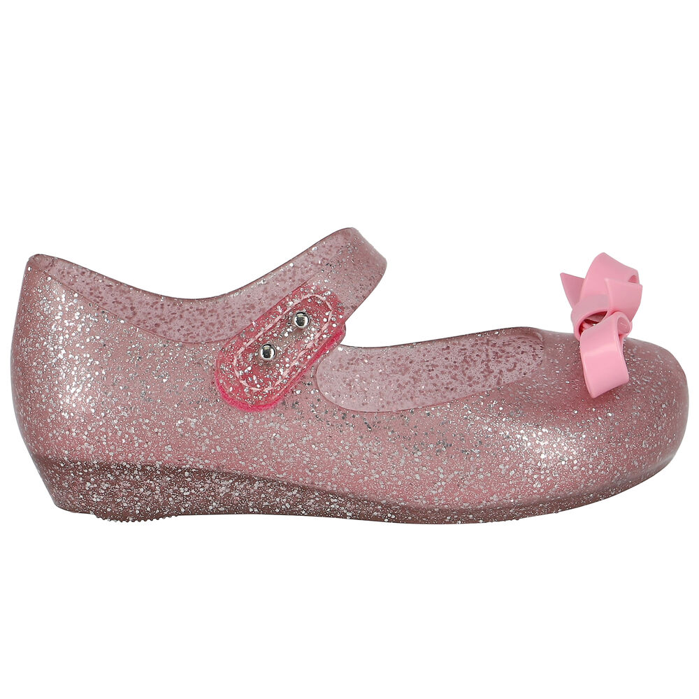 Mini Melissa Younger Girls Pink Bow Jelly Shoes | Junior Couture UAE