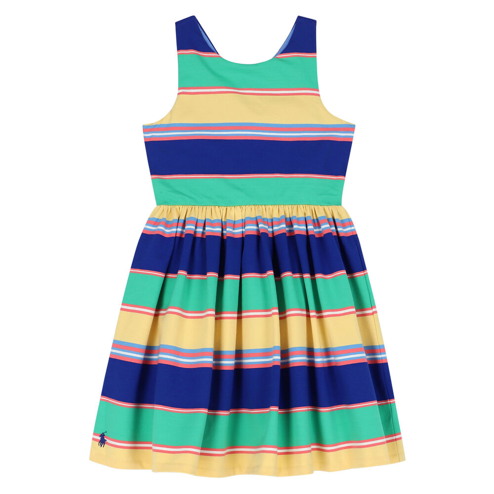 Ralph Lauren Older Girls Multi-Colored Striped Dress | Junior Couture UAE
