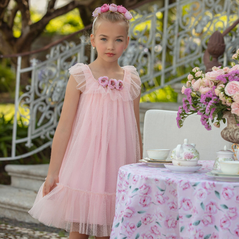 Patachou Girls Pink Tulle Dress | Junior Couture UAE